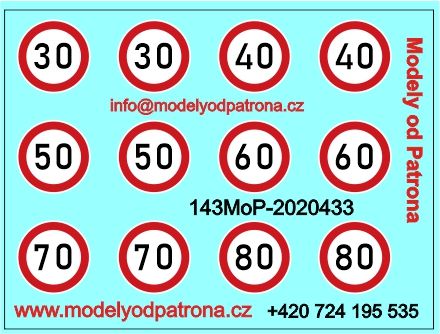 SET OF DECALS Brands - maximum speed | Modelsnavigator.com