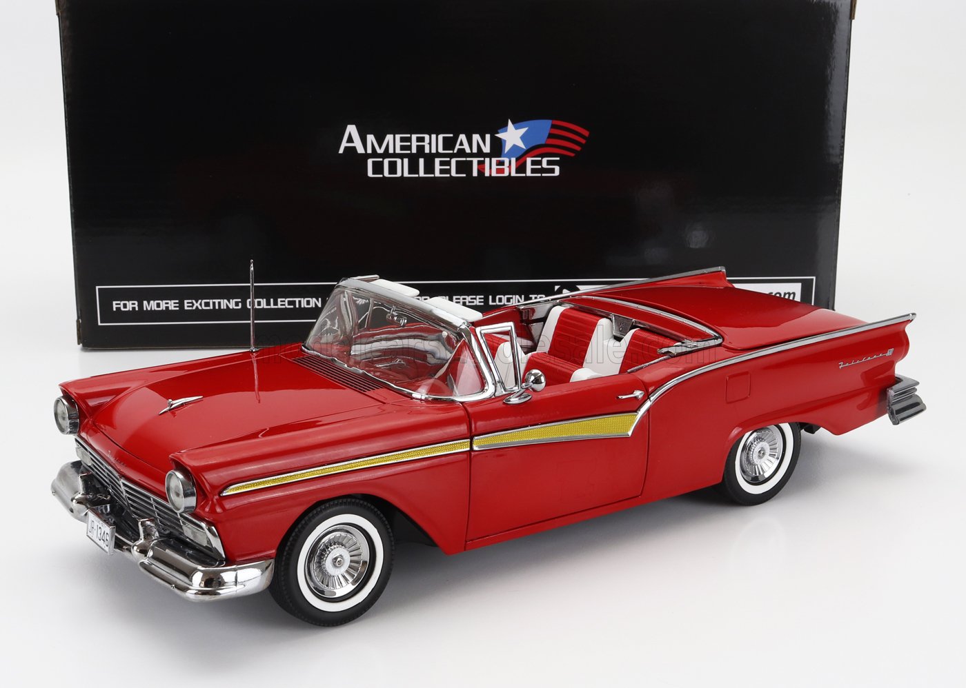 FORD USA - FAIRLANE 500 SKYLINER CABRIOLET OPEN 1957 - FLAME RED ...