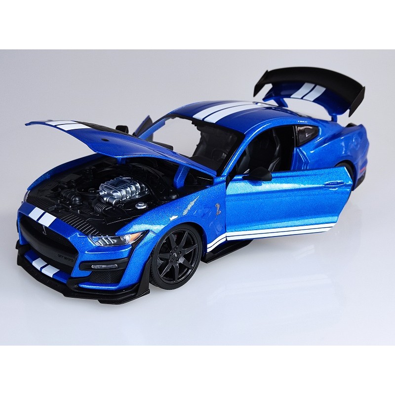 MUSTANG SHELBY GT500 BLUE WHITE STRIPES | Modelsnavigator.com