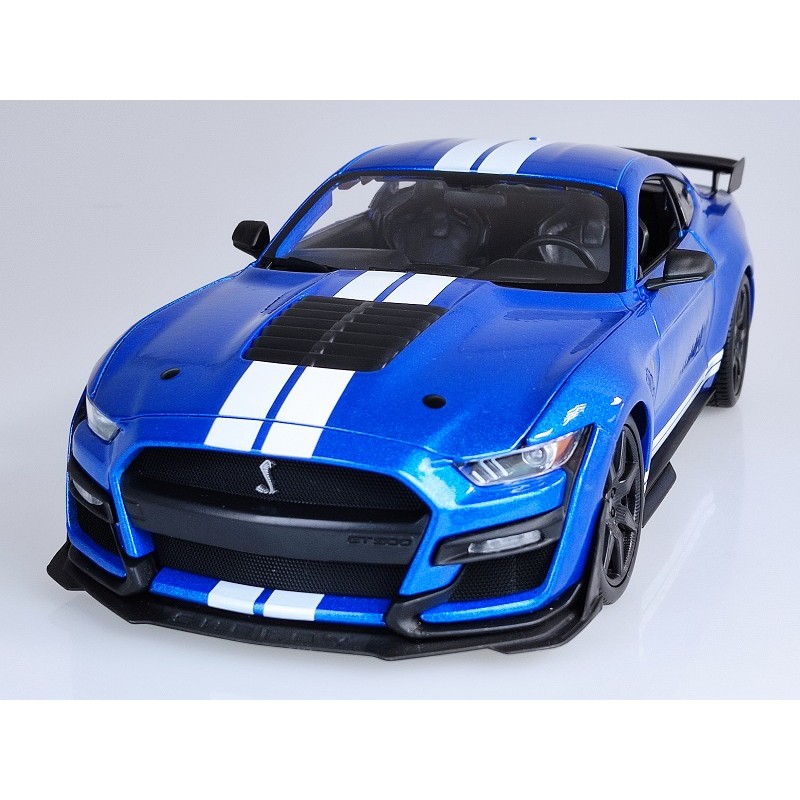 MUSTANG SHELBY GT500 BLUE WHITE STRIPES | Modelsnavigator.com