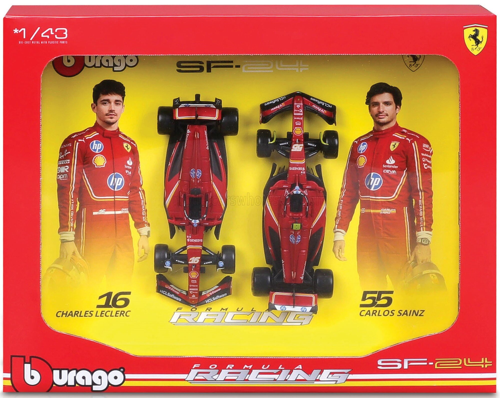 SET F1 FERRARI 2x SF-24 Team SCUDERIA N16 season 2024 | Modelsnavigator.com