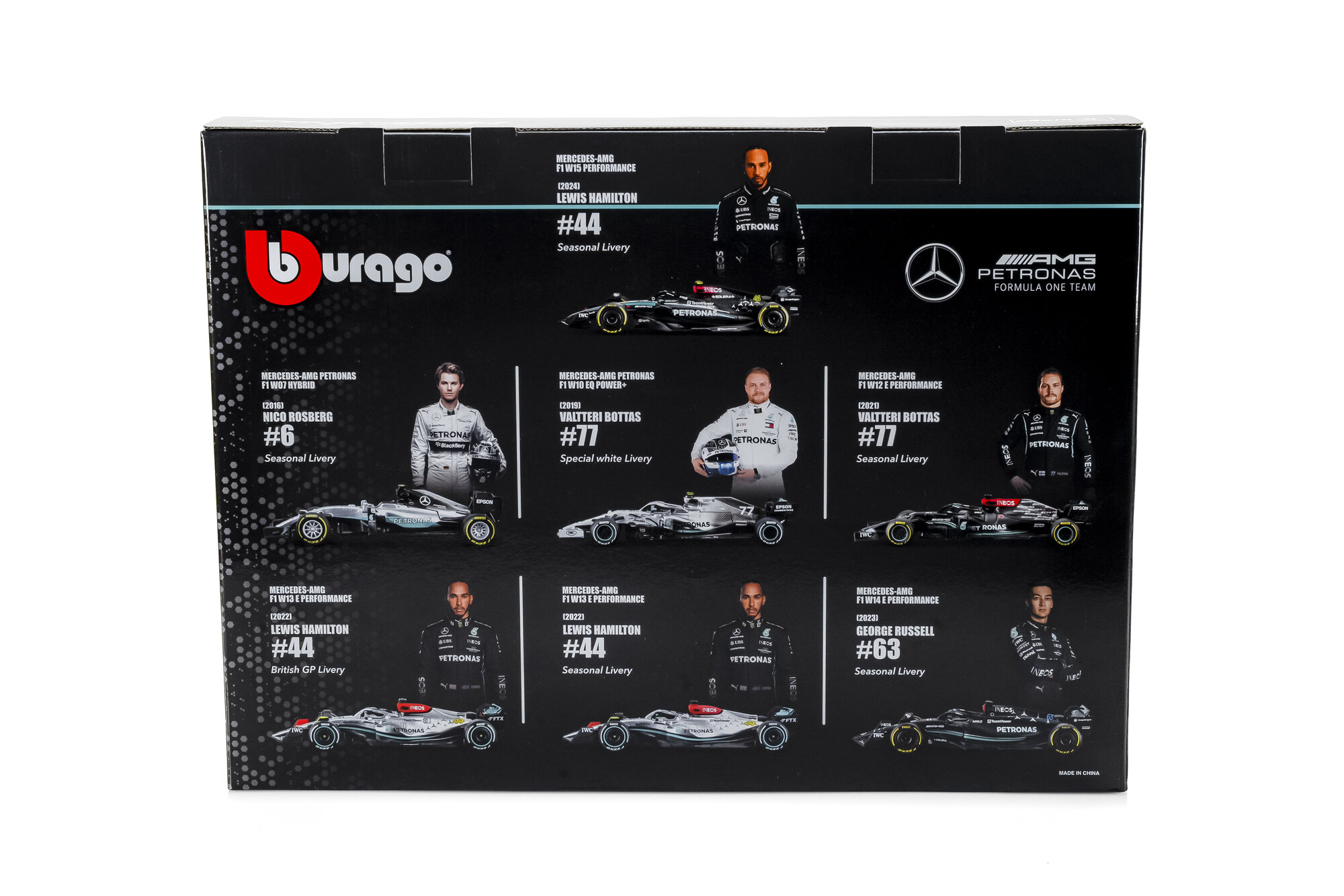 Set F1 7x Mercedes : W05 + W07 + W10 + W12 + W13 + W14 + W15 ...