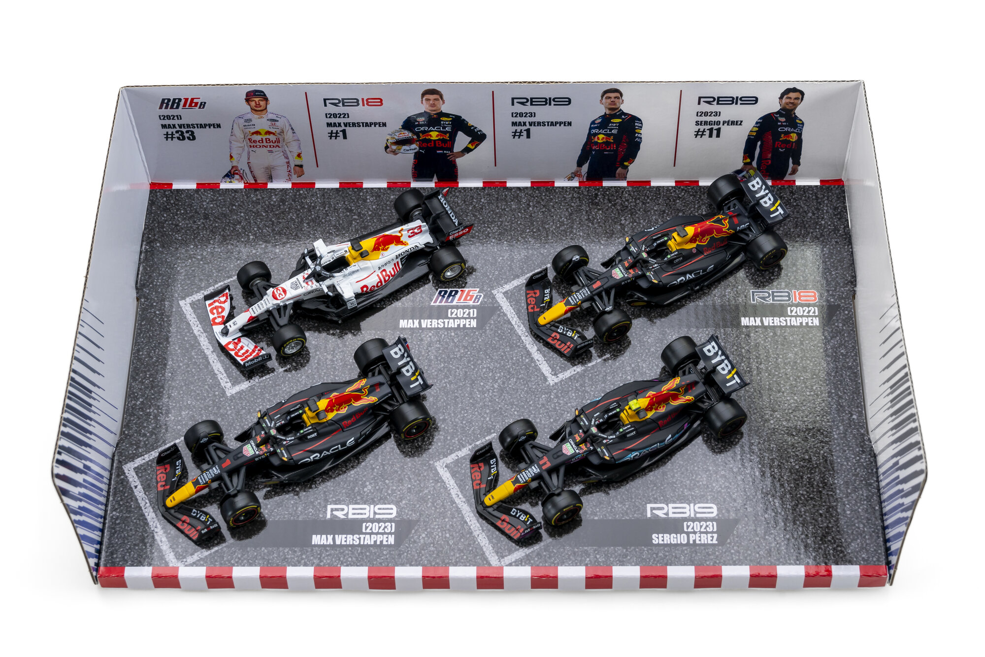 Red Bull set 4x RB19, RB18 a RB16B TEAM ORACLE RED BULL RACING ...