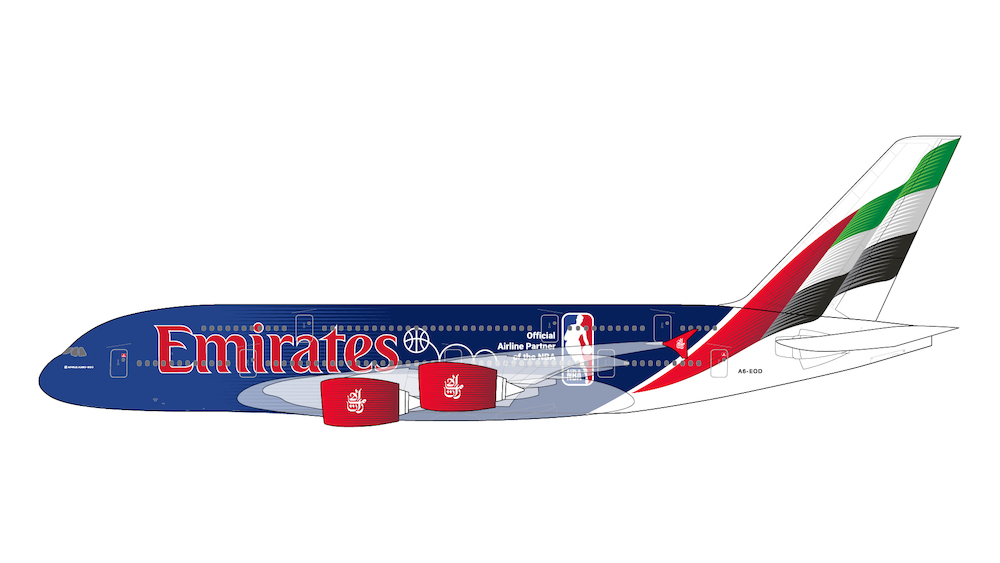 Airbus A380 Emirates "Official Airline Partner of the NBA ...