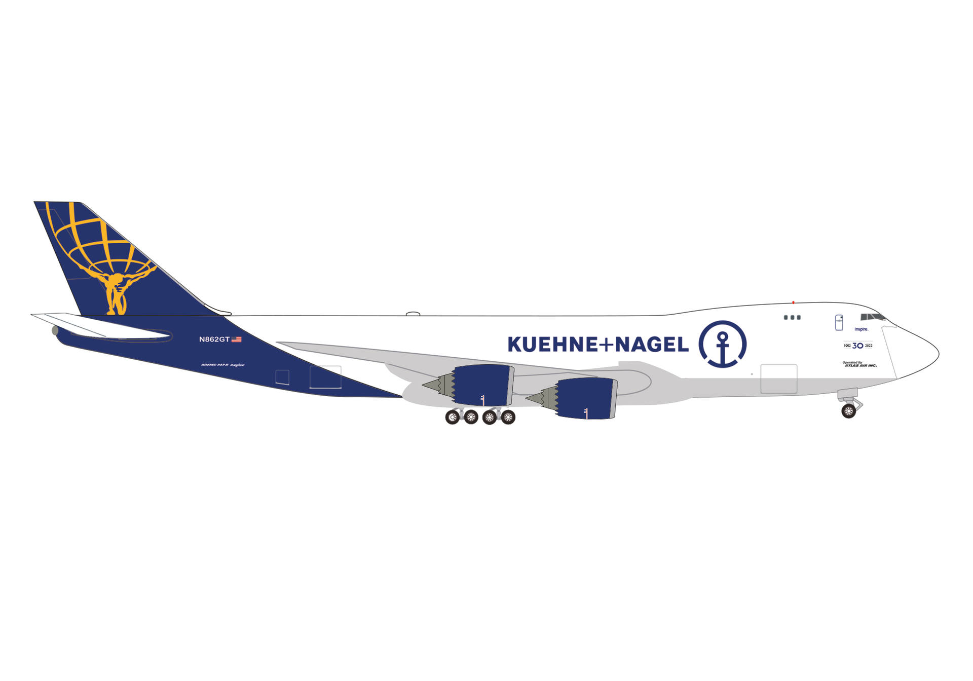 Boeing 747-8F Kuehne+Nagel (Atlas Air) “Inspire” | Modelsnavigator.com