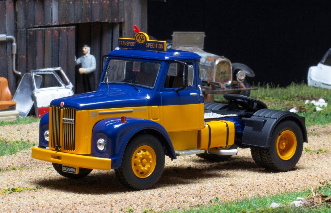Scania 110 super, blue/yellow, ASG, 1953 | Modelsnavigator.com