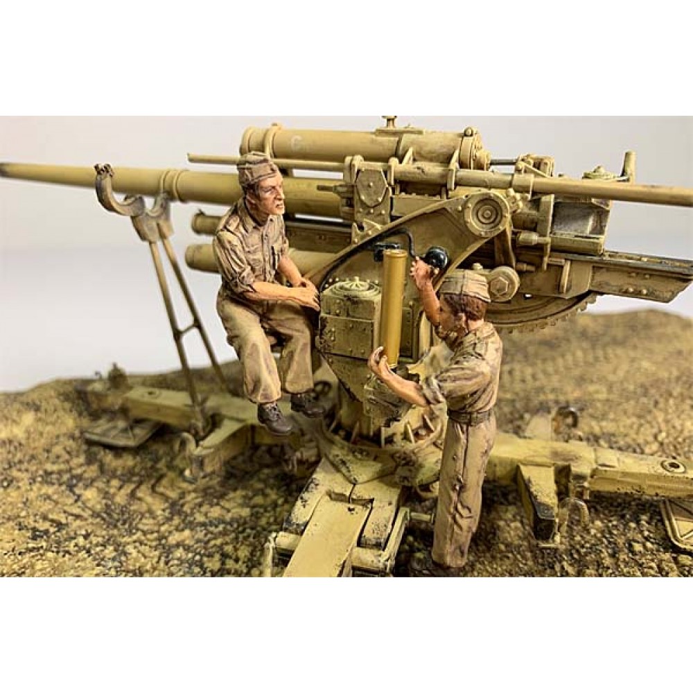 German Krupp 88mm FlaK 36, Flak Rohr 18 gun barrel and towing vehicle ...
