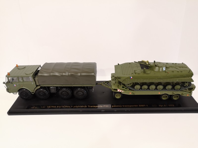 TATRA 813 8x8 Kolos + low loader Transporta P32 + belt conveyor BVP-1 ...